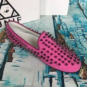 UNIF | Shoes | Unif Hellraiser Bubblegum Pink Spiked Flats Nib | Poshmark